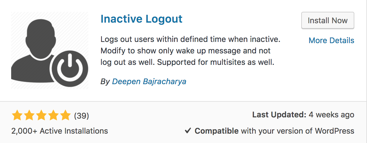 inactive logout